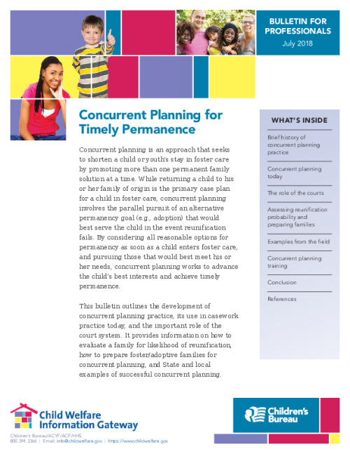 Concurrent Planning for Timely Permanence | Child Welfare Information ...
