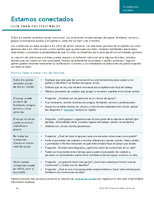 Estamos conectados | Child Welfare Information Gateway